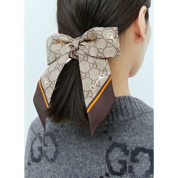 Gucci | Accessories | Gucci Set Of Two Silk Gg Scrunchies | Poshmark